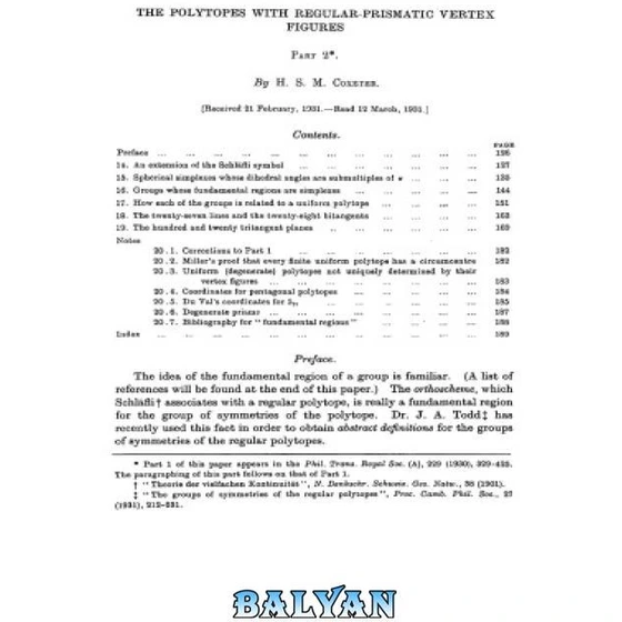 خرید و قیمت دانلود کتاب THE POLYTOPES WITH REGULAR-PRISMATIC VERTEX ...