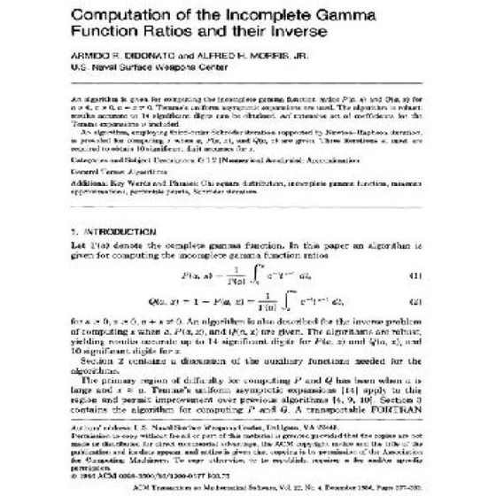 خرید و قیمت دانلود کتاب Computation of incomplete Gamma functions ...