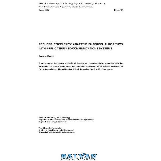 خرید و قیمت دانلود کتاب Reduced Complexity Adaptive Filtering Algorithms With Applications To