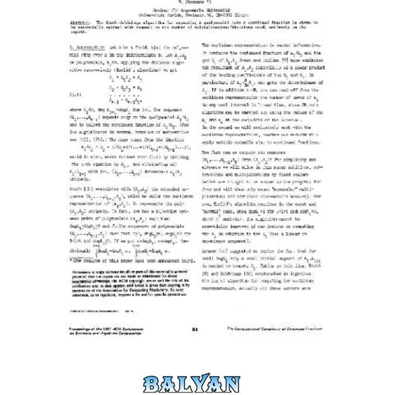 خرید و قیمت دانلود کتاب Computational Complexity Of Continued Fractions