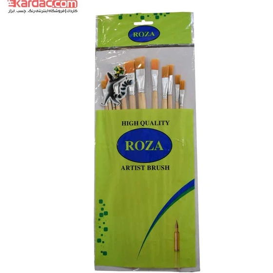 خرید و قیمت قلمو سموری سر تخت روزا بسته 12 عددی ا roza artist paint brush | ترب