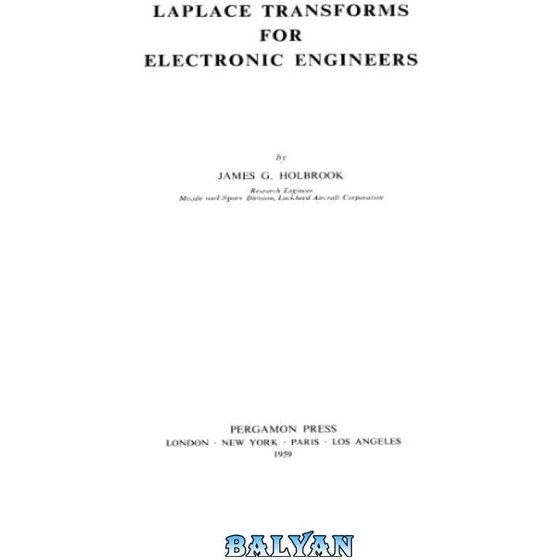 خرید و قیمت دانلود کتاب Laplace Transforms for Electronic Engineers | ترب