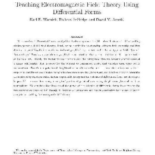 خرید و قیمت دانلود کتاب Teaching Electromagnetic Field Theory Using Differential Forms ترب