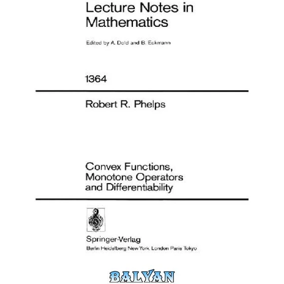 خرید و قیمت دانلود کتاب Convex Functions Monotone Operators And