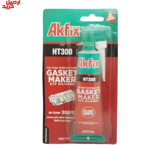 خرید و قیمت چسب واشرساز سیلیکونی RTV قرمز HT300 آکفیکس AKFIX GASKET ...