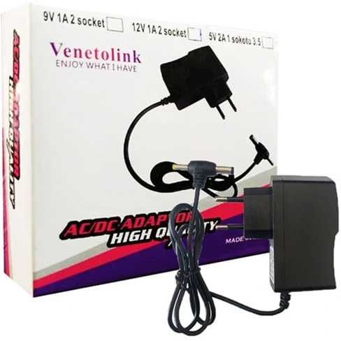 خرید و قیمت آداپتور 12 ولت 1 آمپر 2 سر مدل Venetolink 12V 1A Adaptor | ترب