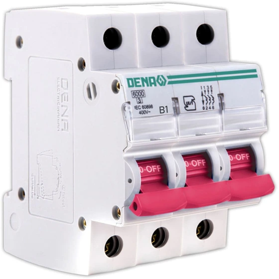 خرید و قیمت فیوز مینیاتوری سه پل 1 آمپر دنا الکتریک مدل B1-6K-3P | ترب