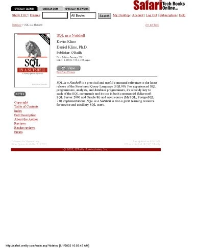 خرید و قیمت دانلود کتاب SQL in a Nutshell: A Desktop Quick Reference ویرایش 1 | ترب