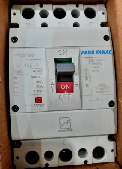 خرید و قیمت کلید اتوماتیک پارس فانال 160 آمپر غیرقابل تنظیم حرارتی-مغناطیسی-PF3N-35KA | ترب