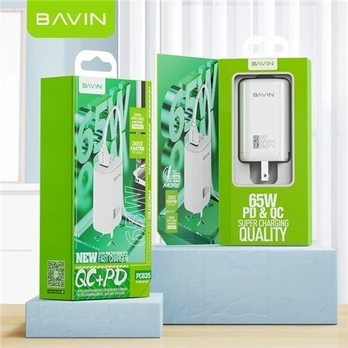 خرید و قیمت شارژر دیواری باوین Bavin PC835 GaN توان 65 وات | ترب
