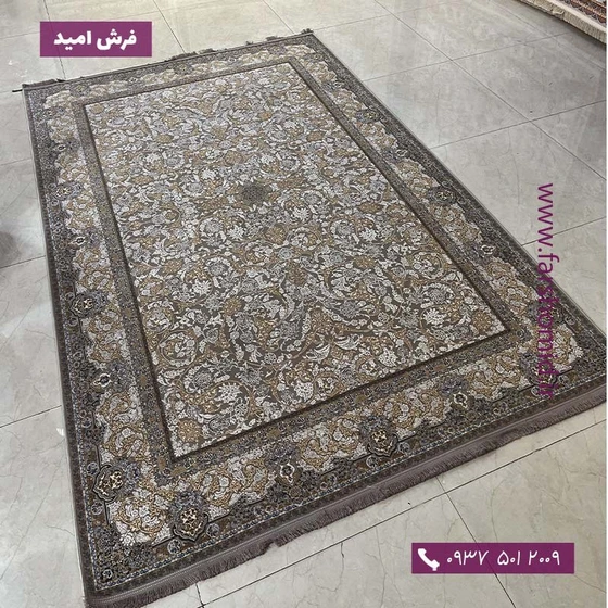 خرید و قیمت فرش ماشینی 1200 شانه گلبرجسته افشان تخت طاووس نقره ای خاطره