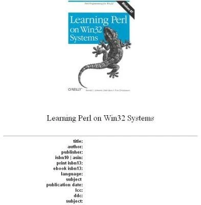 خرید و قیمت دانلود کتاب Learning Perl on Win32 systems 1st | ترب