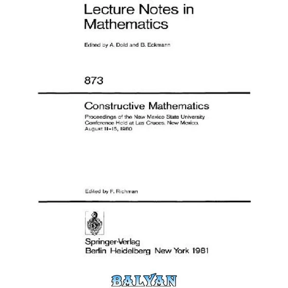 خرید و قیمت دانلود کتاب Constructive Mathematics ترب 1844