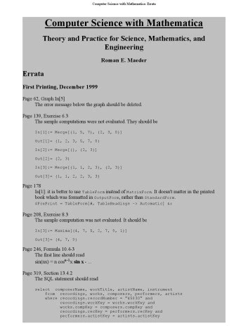 خرید و قیمت دانلود کتاب Computer science with Mathematica - Errata ویرایش 0 | ترب