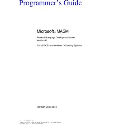 خرید و قیمت دانلود کتاب انگلیسی Microsoft® MASM Assembly-Language Development System نسخه 6.1 ...