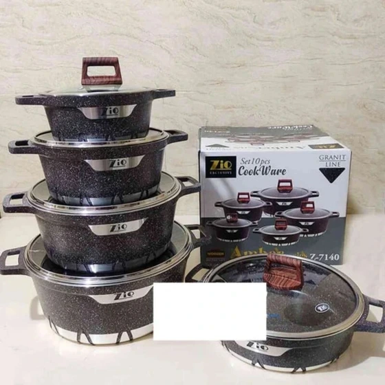 خرید و قیمت سرویس قابلمه ۱۰ پارچه طرح ونوس مدل zio-z ۷۱۴۰ برند زیو ا Zio-z 7140 | ترب