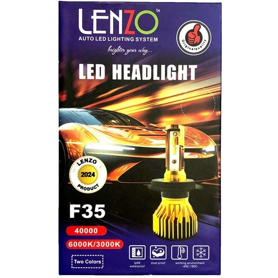 خرید و قیمت هدلایت دو رنگ F35 Lenzo - H4 | ترب