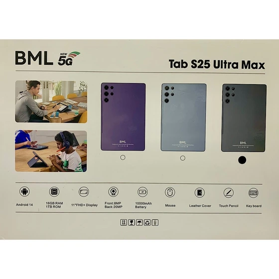 خرید و قیمت تبلت BML مدل Tab S25 Ultra Max حافظه ۱ ترابایت سایز ۱۱ اینچ ...