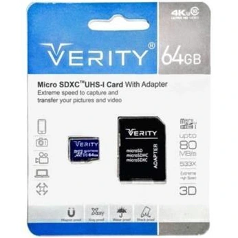 خرید و قیمت رم MicroSD برند Verity ظرفیت 64gb | ترب
