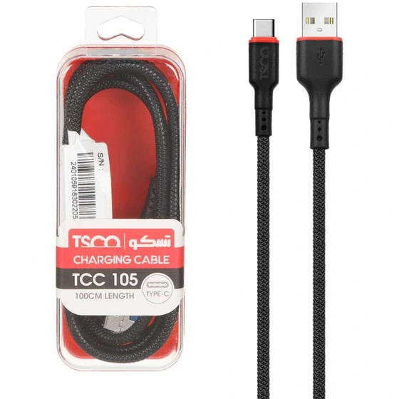 خرید و قیمت کابل شارژ TSCO Type-C مدل TCC 105 - مشکی | ترب