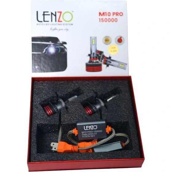 خرید و قیمت هدلایت لنزو تک رنگ سفید m10 پرو H4 با 6ماه گارانتی تعویض | ترب