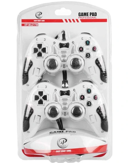 خرید و قیمت دسته بازی دوبل سیمی شوک‌دار Product مدل XP-MX217M سفید | ترب