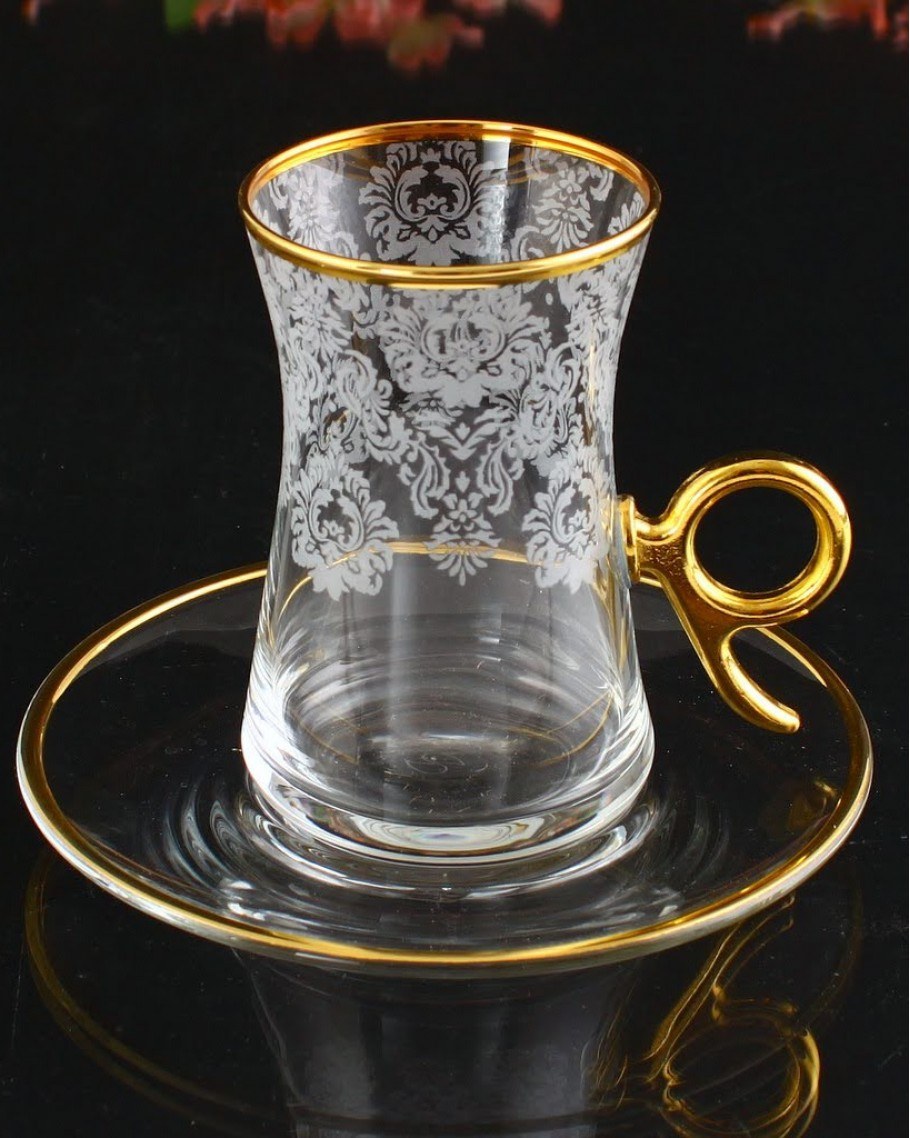 خرید و قیمت ست استکان و نعلبکی 6 نفره آبکا کریستال مدل HELENA ALTIN کد ...